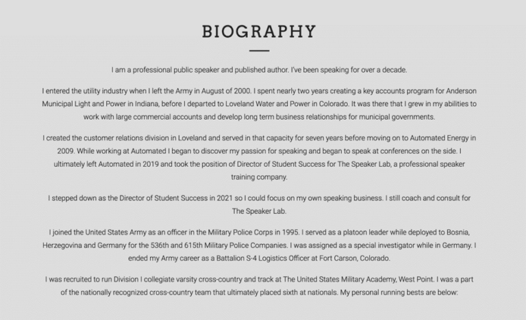 How To Write A Speaker Bio with Examples The Speaker Lab
